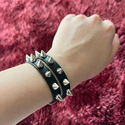 Black Leather STAR Choker, 10mm Black Choker, Punk Choker, Rocker ...