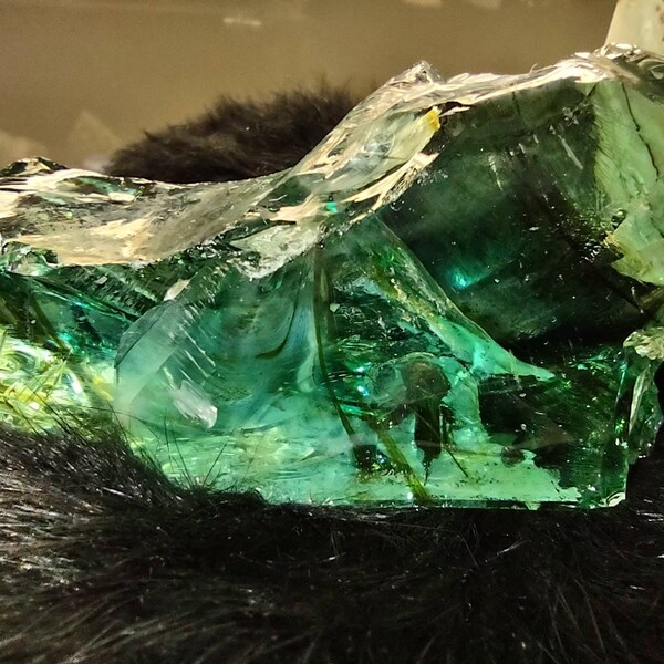 Very Large, Beautiful, Deep Blue-green Colored Cullet, Slag Glass Chunk ...