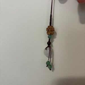 Phone Charm Wood Floral Phone Chain Bookmark White Jade Peace Buckle ...