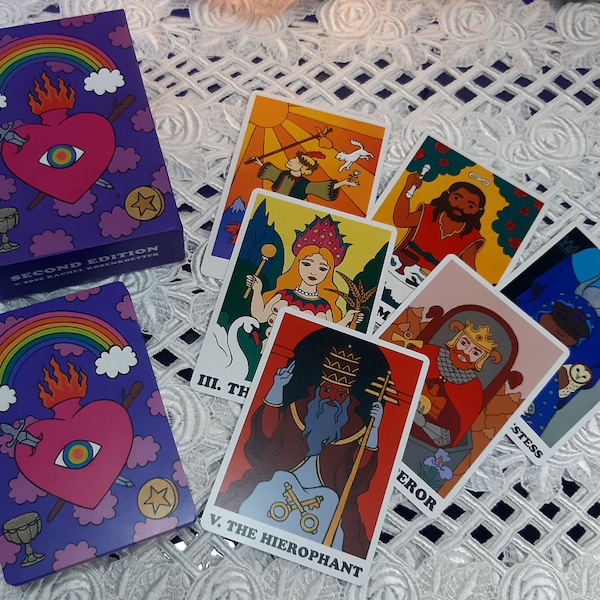 Rainbow Heart Tarot Deck: 5th Edition, 78 Card Deck With Guidebook ...