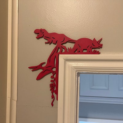 Dinosaur Door or Window Trim, Dinosaur Wood Frame Sitter, Dinosaur Wall ...