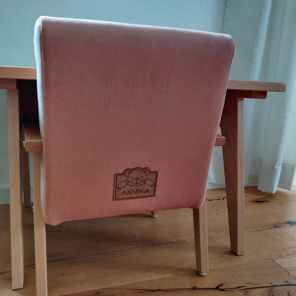 Small Modern Yellow Armchair for Childrens Room, Wooden Armchair ...