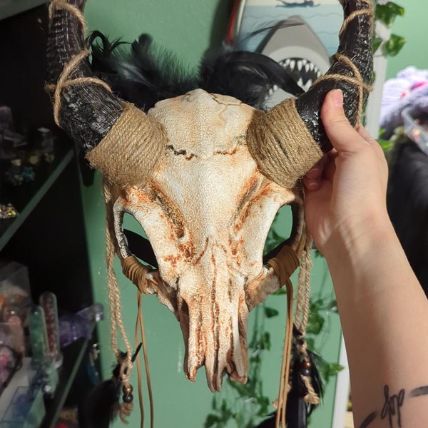 Wicker Man Skull Headdress Gaelic Festival Samhain Pagan Ritual Horn ...