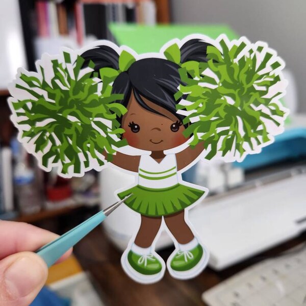 Cheerleader Clipart. Sports Graphics, School Pom Pom. Green Cheerleader ...