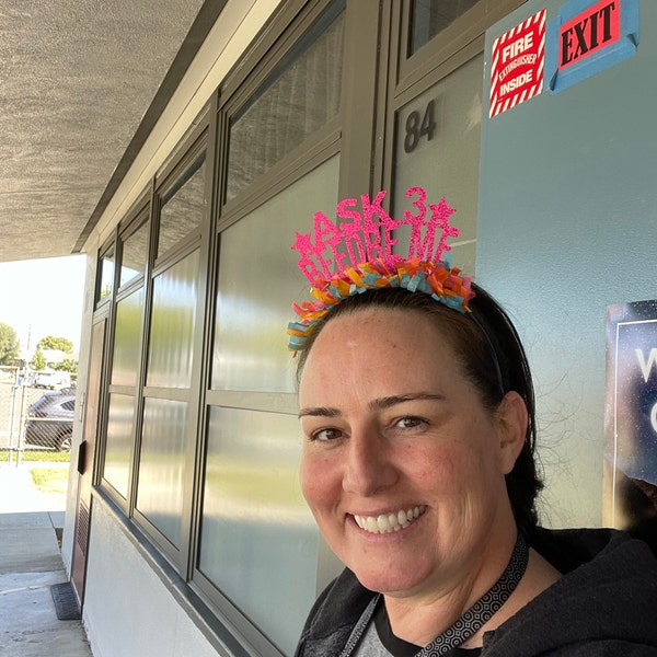 Ask 3 Before Me Party Crown, Teacher Prop, Remote Learning Headband for ...