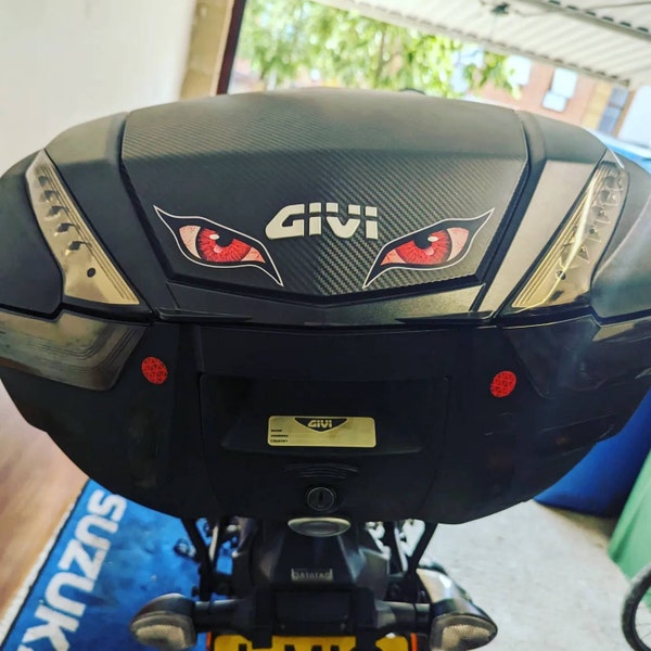 Pair of Evil Eyes Eye Design With Green Iris for Motorcycle Helmet ...