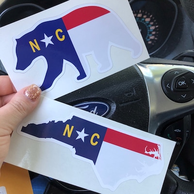 North Carolina Decal NC State Flag Decal North Carolina State Bumper ...