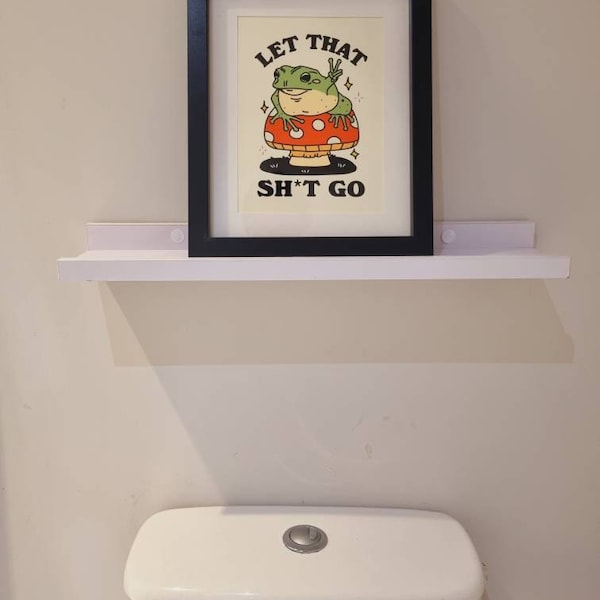 Retro Frog Poster, Funny Quote, Rude Bathroom Print, Frog Mushroom ...