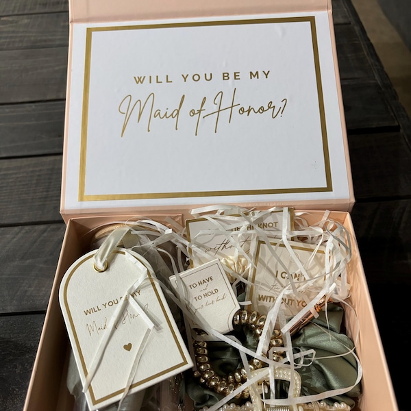 Personalized Bridesmaid Proposal Box: Hair Accessories Gift Set - Etsy