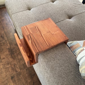Functional Wood Armrest Table, Couch Arm Rest Table With Magazine Stand ...