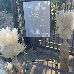 GOLD Modern Wedding Copper Pipe Sign Holder fits 24x36 - Etsy
