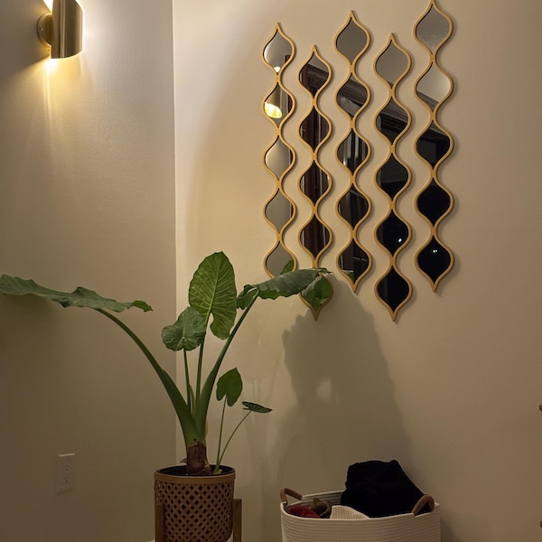 Decorative Wall Mirrors, Mirrored Acrylic Wall Decor, Bronze Frame ...