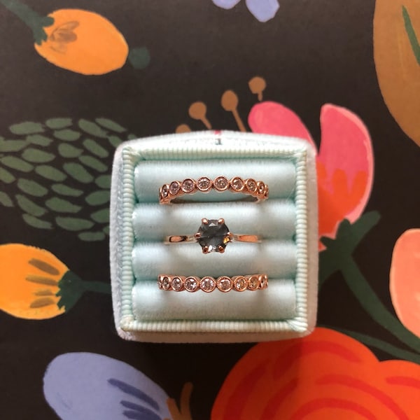 Ring Box, Blue Ring Box, Ring Bearer Box, Wedding Ring Box, Handmade ...