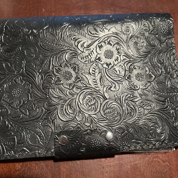 6 Rings Red Embossed Leather Size A5 / A6 / A7 Closure Travelers ...