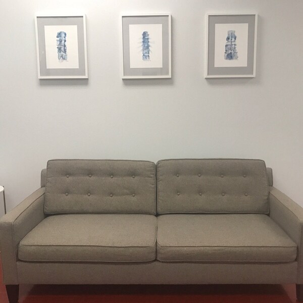 Blue Spine Print Series of 3 - Anatomy Art Set - 3 Watercolor Prints - Etsy