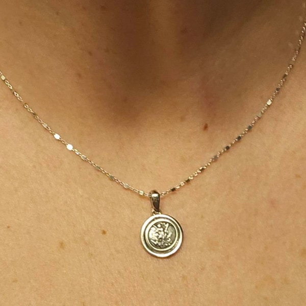 Scapular Medal, Sterling Silver Scapular Pendant, 18 K Gold Plated ...