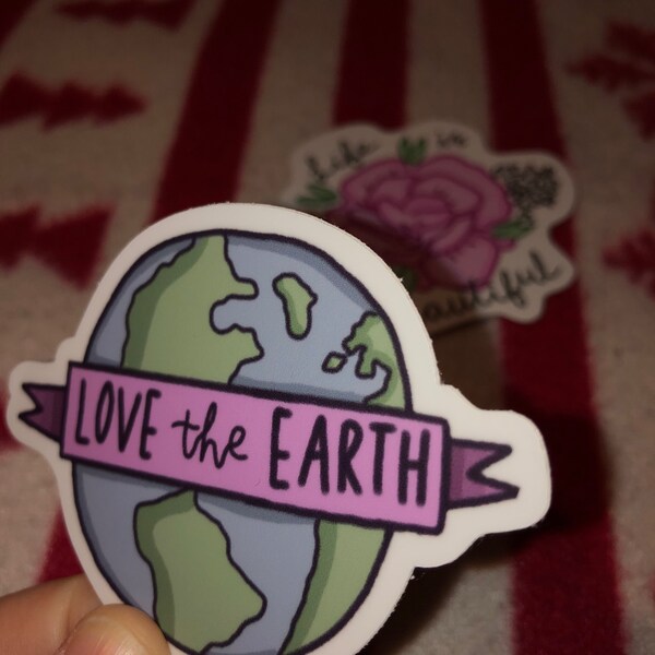 Love the Earth Sticker, Waterproof Vinyl Decal, Laptop, Water Bottle - Etsy