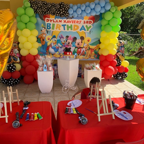 Personalised Mickey Clubhouse Birthday Backdrop Etsy 4376