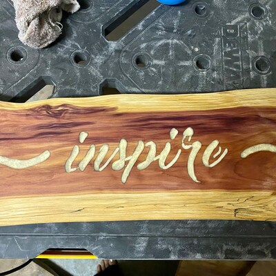 12 X 9 Inch 'INSPIRE' Metal Steel Wall Art Ornament Craft Sign Vintage ...
