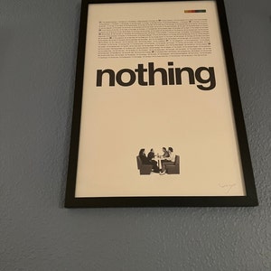 SEINFELD Inspired Poster, Nothing, Art Print Minimalist, Helvetica, Mid ...