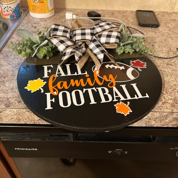 Fall Front Door Decor | Fall Door Hanger | Fall Family Football | Fall ...