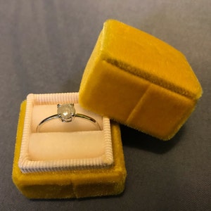 Yellow Velvet Ring Box, Wedding Ring Box, Engagement Ring Box, Proposal ...