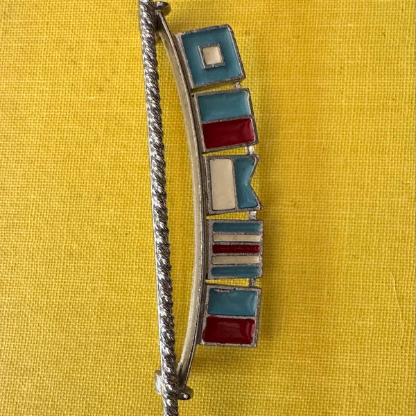 Rare as is Signed Trifari Pat Pend.--- Ribbon Shaped Pin-omg---read ...