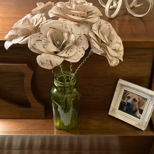 Book Page Paper Flowers Handmade to Order With Custom Colors Quantity 6 ...