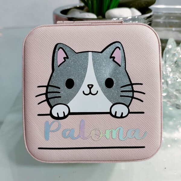 Cute Cat Layered SVG Cut File Name Label Frame Monogram Cutting File ...