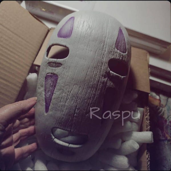Noh Theatre Noppera-bo Mask - White and Purple - Etsy