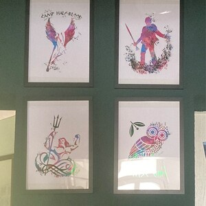 Greek Mythology Set of 12 Olympian Gods Poster Gold Foil Print Ancient ...