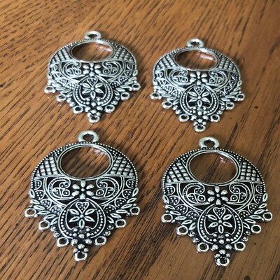 Round Filigree Chandelier Earring Forms Package of One Pair Ornate ...