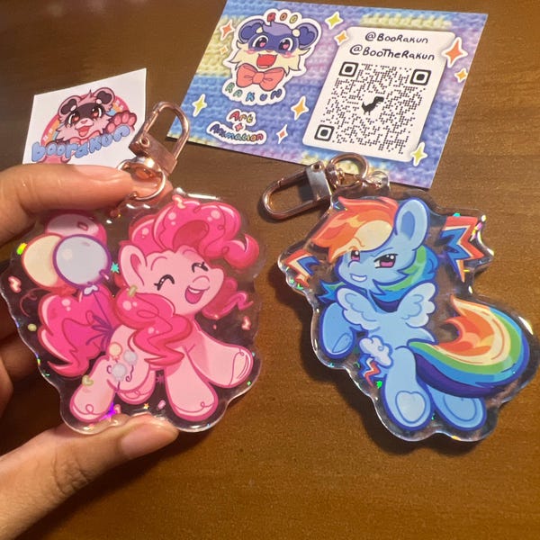 Mane 6 Ponies Acrylic Epoxy Holo-star Keychain - Etsy