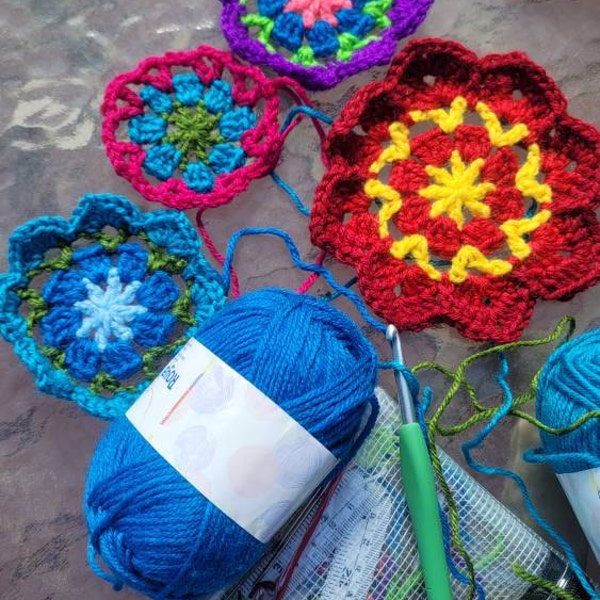 Crochet Pattern - Letitia Granny Square Afghan Block for Sampler ...