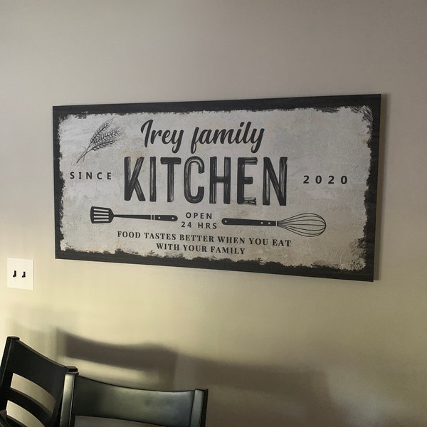Farmhouse Kitchen Sign | Personalized Kitchen Wall Decor | Kitchen Room ...