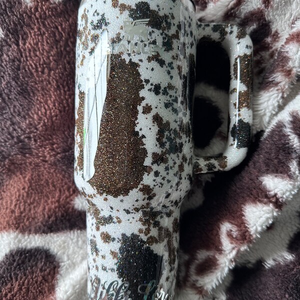 Brown and Black Cow Print Stanley Tumbler (MADE TO ORDER) - Etsy