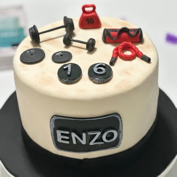 Gym Equipment Cake Toppers | Fondant Toppers - Etsy