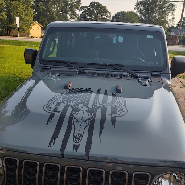2 Color Custom Text and Font Hood Decals Fits Jeep Wrangler Jk Jl Tj Yj ...