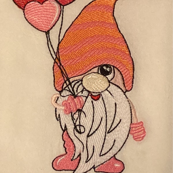Valentines Day Gnome Machine Embroidery Design, Valentine Day Love ...