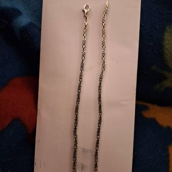 925 Sterling Silver King Chain Bracelet, Real Silver Byzantine Bracelet ...