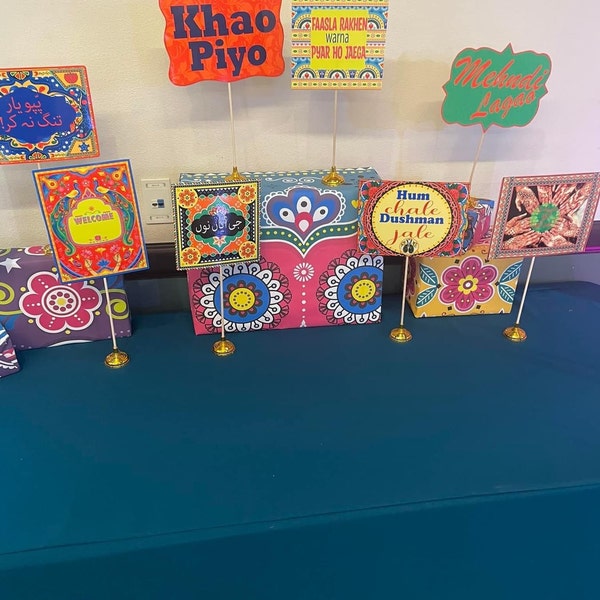 Desi Wedding Photo Booth Props: Indian Mehndi Sangeet Dholki - Etsy