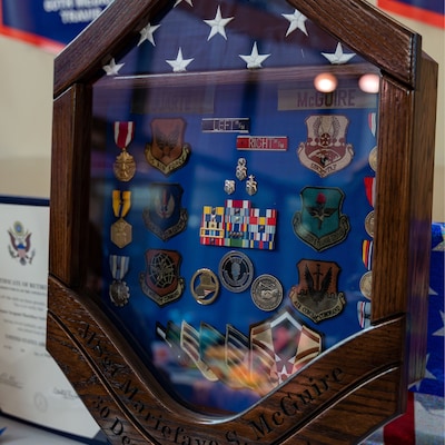 Handcrafted Air Force Msgt Shadowbox Military Shadowbox Retirement ...