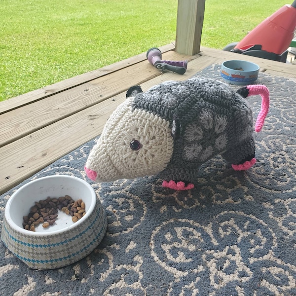 GORY Squashed Blossom the Opossum Door Stop Crochet Pattern, Possum Toy ...