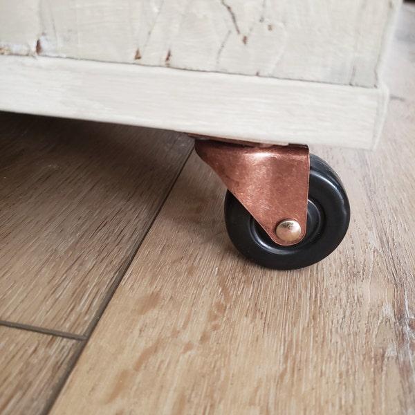 Antique Style Bronze Swivel Casters 4 Pack - Rubber Wheel Casters ...
