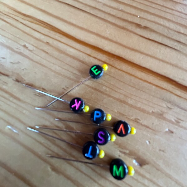 Alphabet Quilting Pins - White & Black - Alphabet Sewing Pins ...