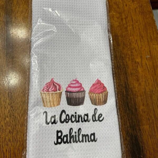 Personalized Kitchen Towel Custom Dish Towel Tea Towel Name Kitchen ...