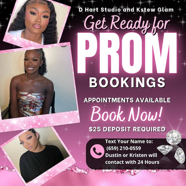 Prom Bookings Flyer, Prom Makeup Flyer, Prom Queen MUA Flyer ...