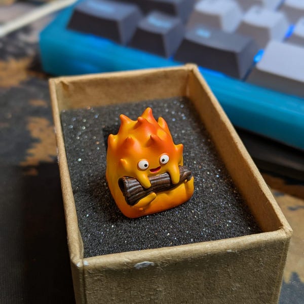 Glowing Fire Artisan Keycap, Fire Demon Anime Keycap, Anime Keycap ...