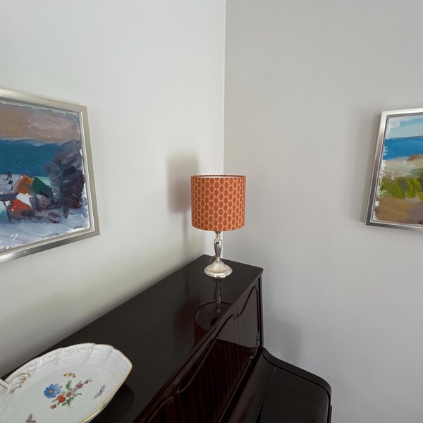 Burnt Orange Geometric Lampshade Handmade in UK, 15cm to 40cm Rust ...