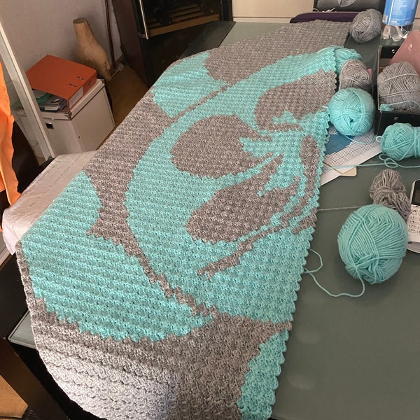 Flower Turtle Silhouette Crochet Graph c2c, Mini C2c, Sc, Hdc, Dc, Tss ...